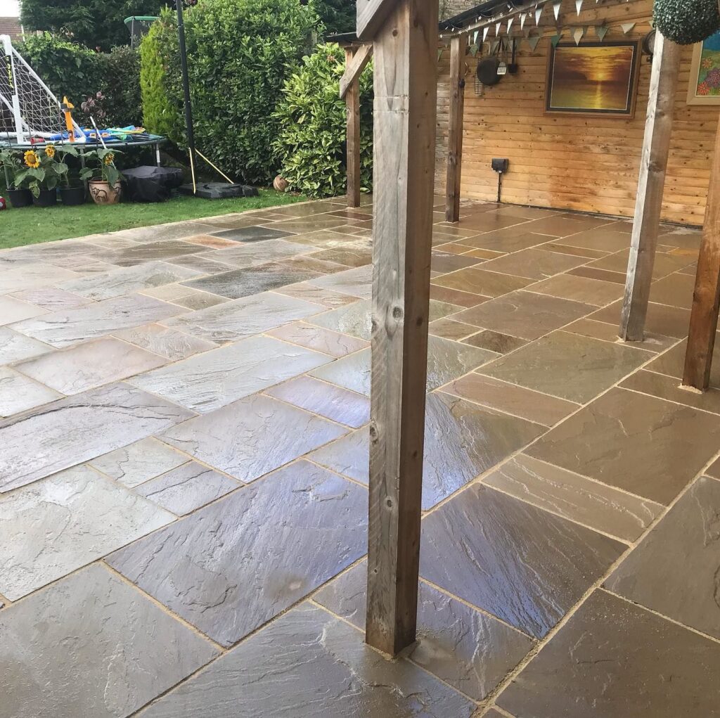 Natural Sandstone 15.25m2 Patio Pack - Raj - Romanstone Paving in the UK